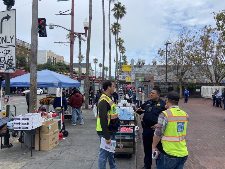 Police watchtower installed at 24th St. BART Plaza