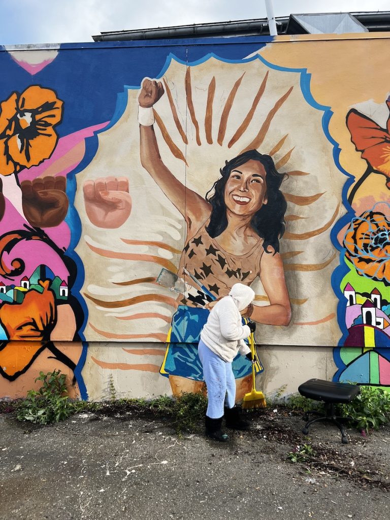 Young Yolanda López defiant in a new mural series of SF legends