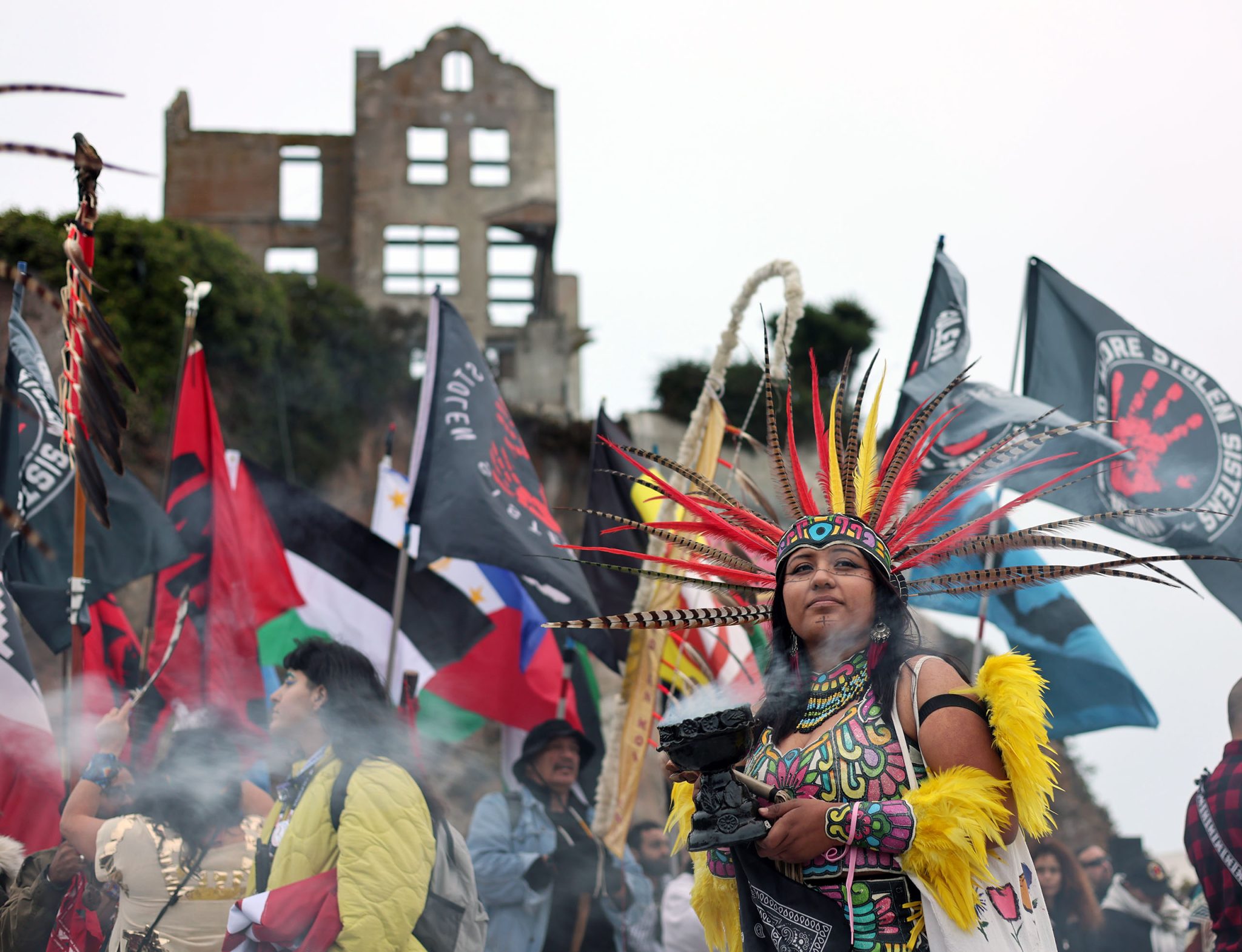 Thousands gather for Indigenous Peoples’ day on Alcatraz Island