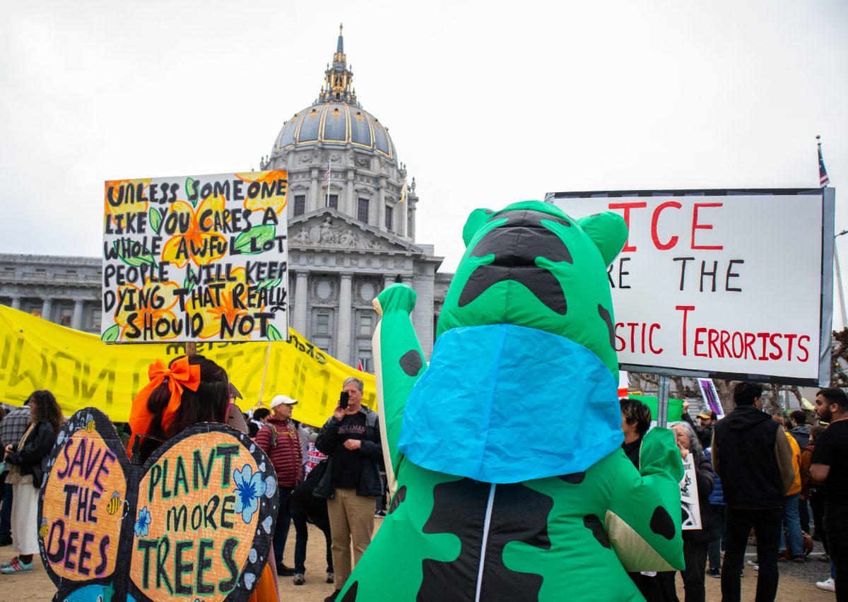 Hundreds protest in SF on anniversary of Trump inauguration