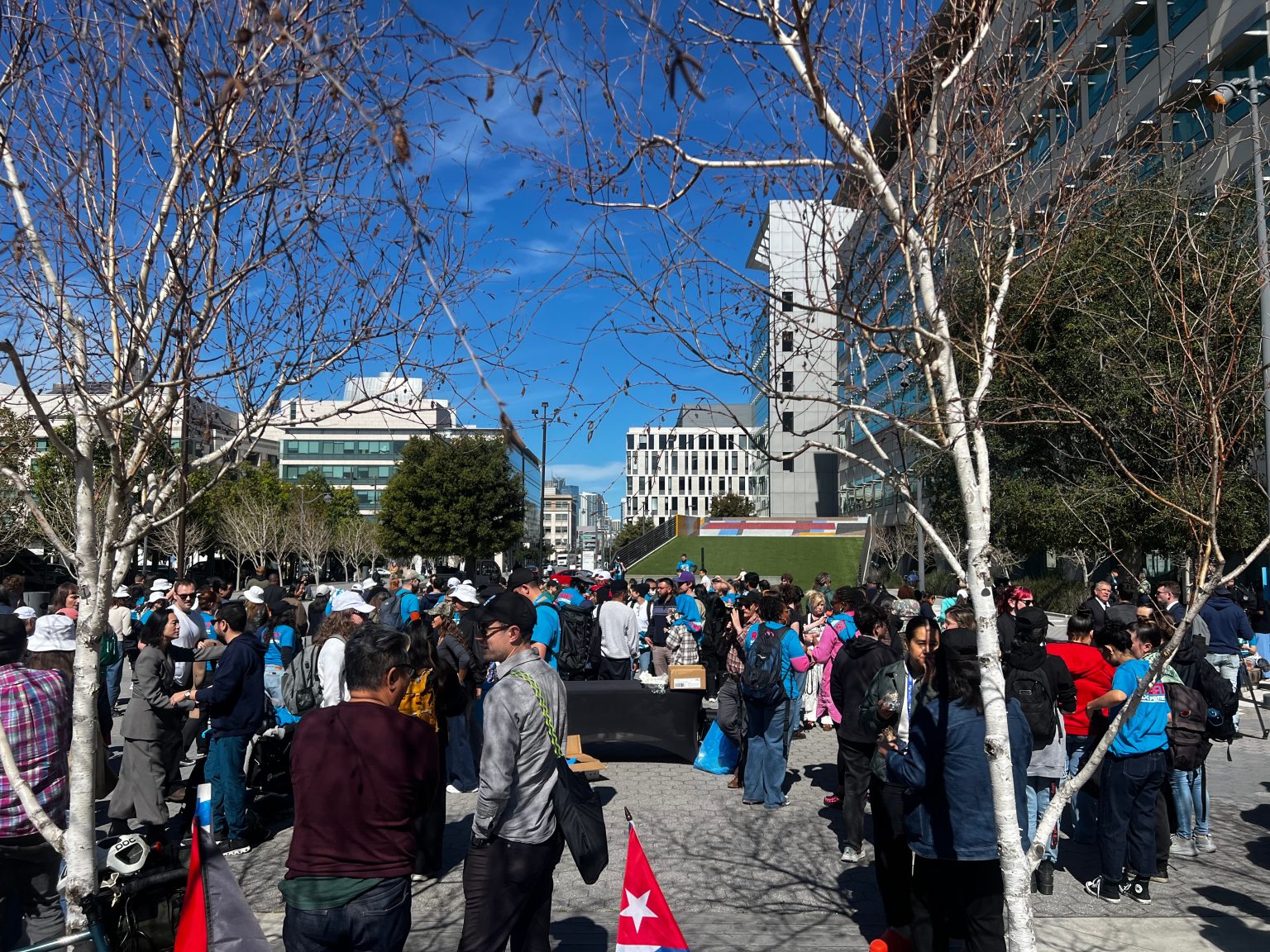 Health workers protest UCSF, demand action for fatal S.F. stabbing